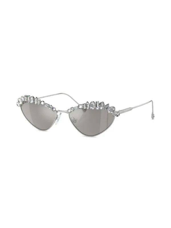 SWAROVSKI Crystal-embellished Cat-eye Sunglasses - Silver