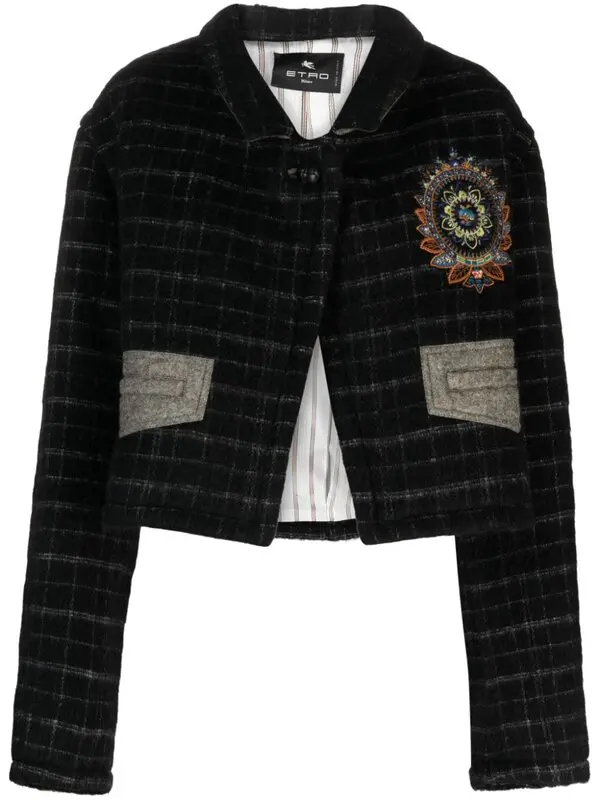 Etro Checked Cropped Jacket