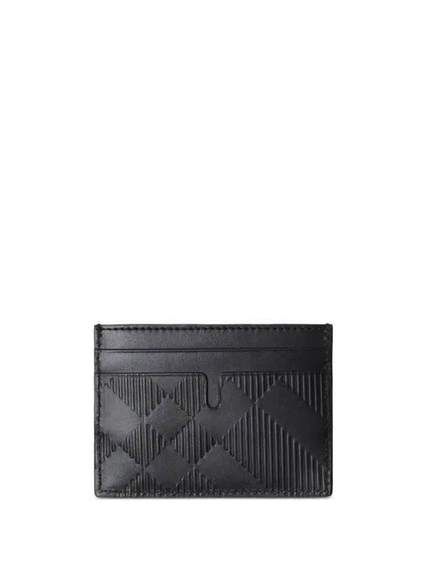 Burberry Check-pattern Leather Cardholder - Black