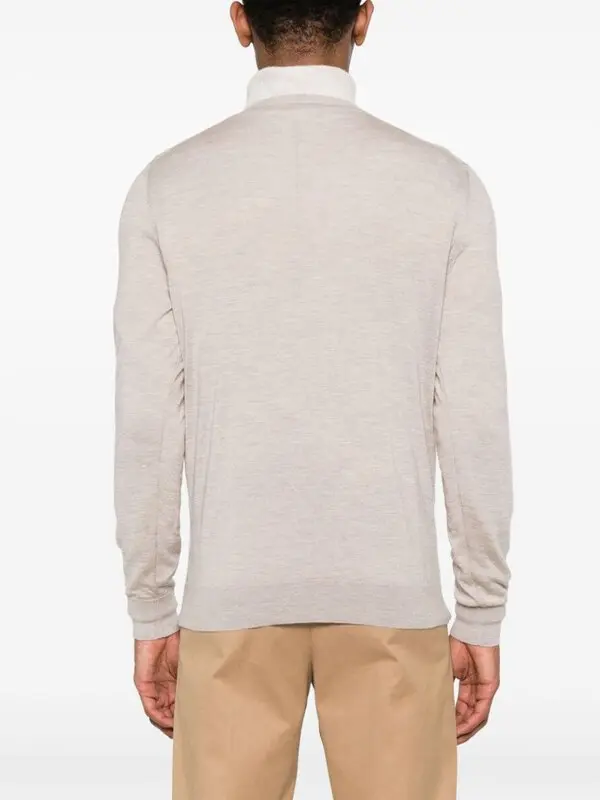 Colombo Fine-knit V-neck Jumper - Neutrals