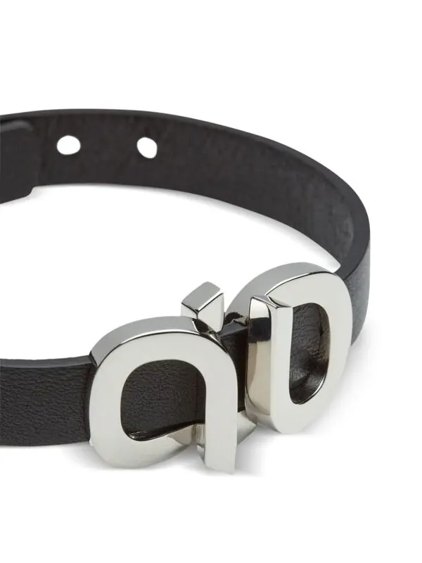 FERRAGAMO Gancini Buckle Leather Bracelet