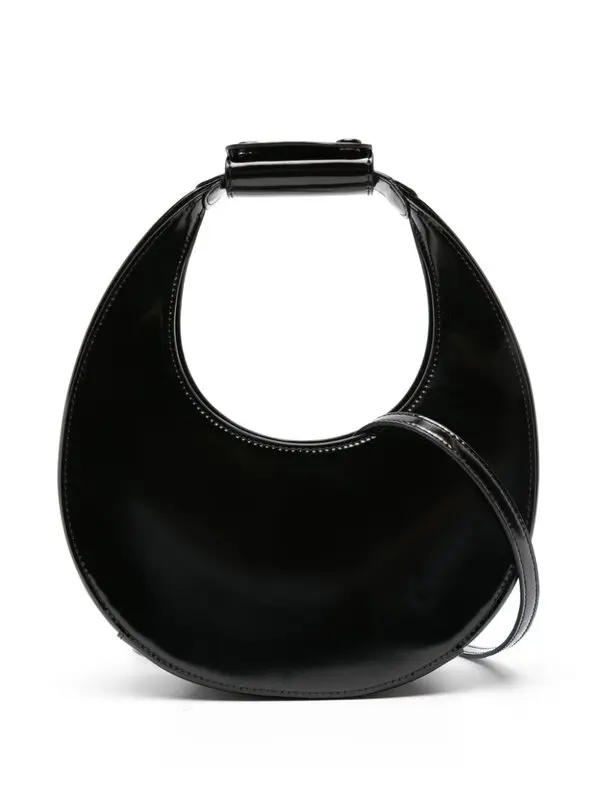 Staud Mini Moon Patent Leather Bag - Black