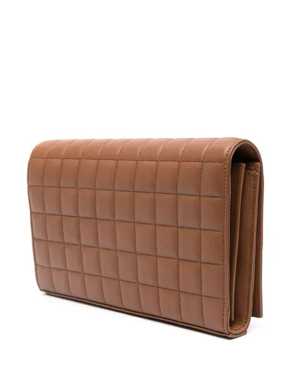 Saint Laurent Cassandre Matelassé Logo-plaque Clutch Bag