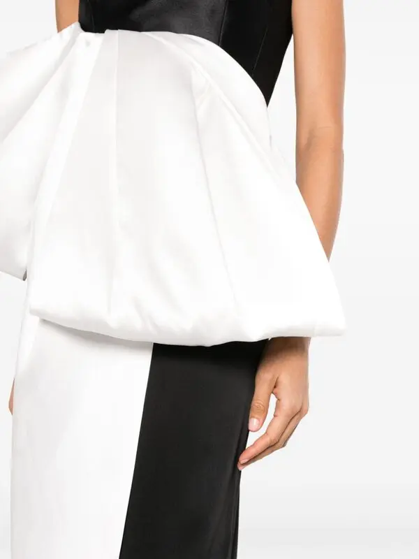 Solace London Nadina Bow-embellished Satin Top