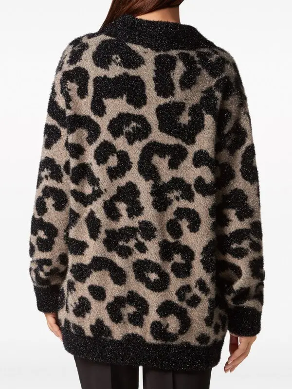 Philipp Plein Leopard-print Lurex Cardigan