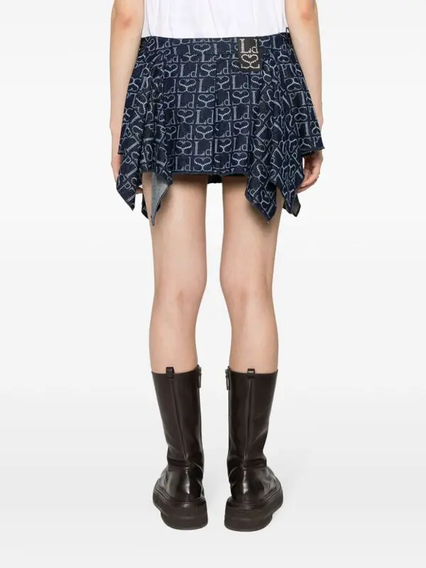 LUDOVIC DE SAINT SERNIN Monogram Asymmetric Miniskirt