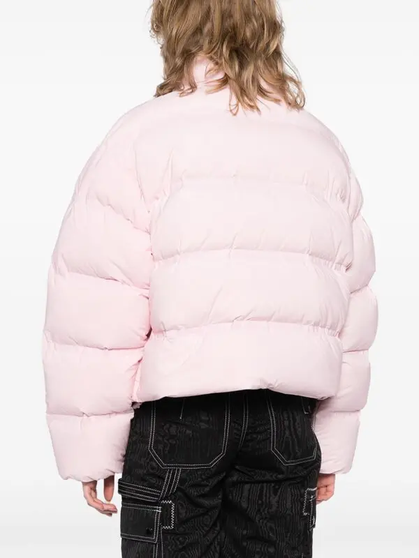 Alexander Wang Reflective-logo Cropped Puffer Jacket - Pink