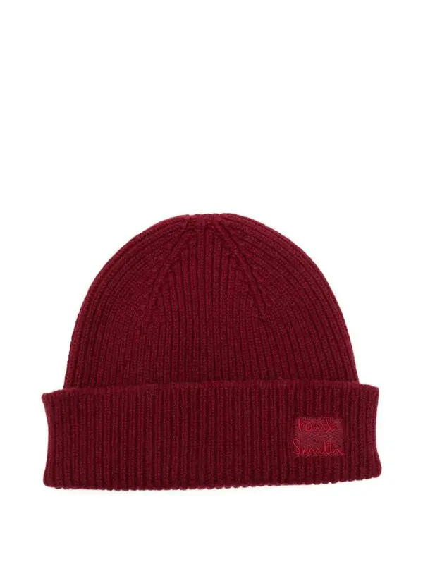 Paul Smith Ribbed Wool And Cashmere Beanie - Red