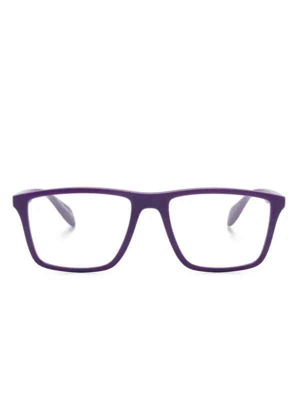 Emporio Armani Logo-plaque Square-frame Eyeglasses - Purple