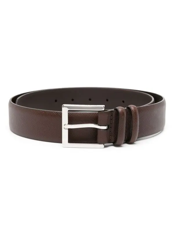 Orciani Saffiano Leather Belt - Brown