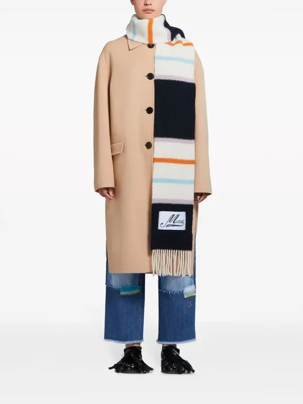 Marni Logo-patch Striped Scarf