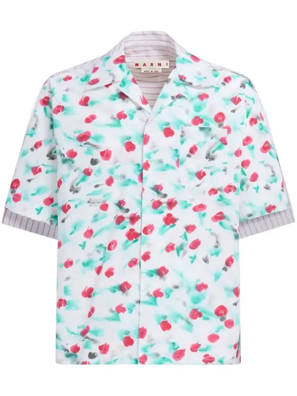 Marni Mix-print Panelled Shirt - White