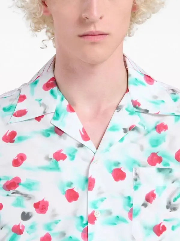Marni Mix-print Panelled Shirt - White
