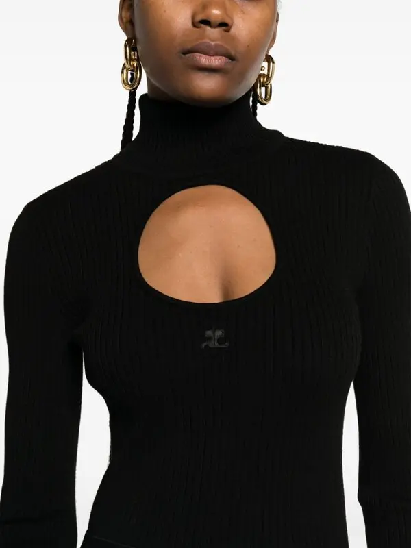 COURREGES Logo-embroidered Cut-out Jumper