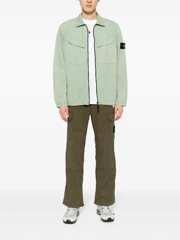 Stone Island Compass-appliqué Cargo Trousers - Green