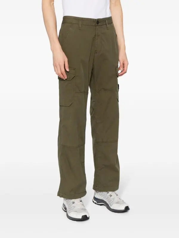 Stone Island Compass-appliqué Cargo Trousers - Green