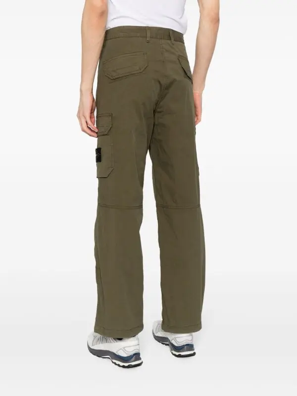 Stone Island Compass-appliqué Cargo Trousers - Green