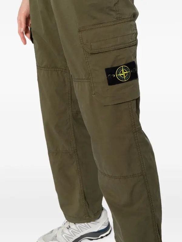 Stone Island Compass-appliqué Cargo Trousers - Green