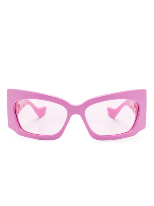 Gucci Geometric-frame Tinted Sunglasses - Pink