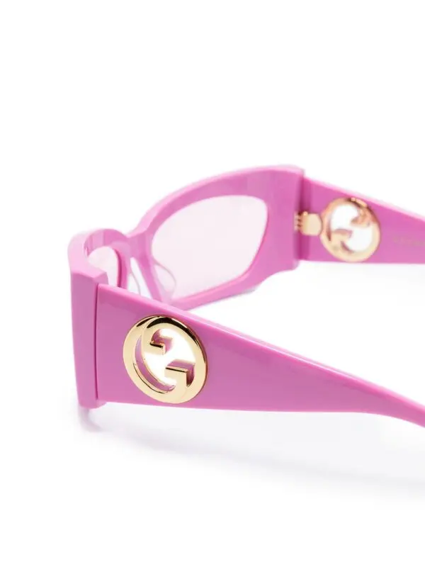 Gucci Geometric-frame Tinted Sunglasses - Pink