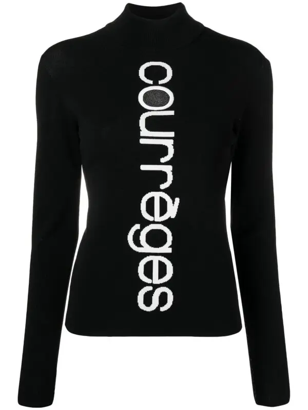 COURREGES Logo-intarsia Cut-out Jumper