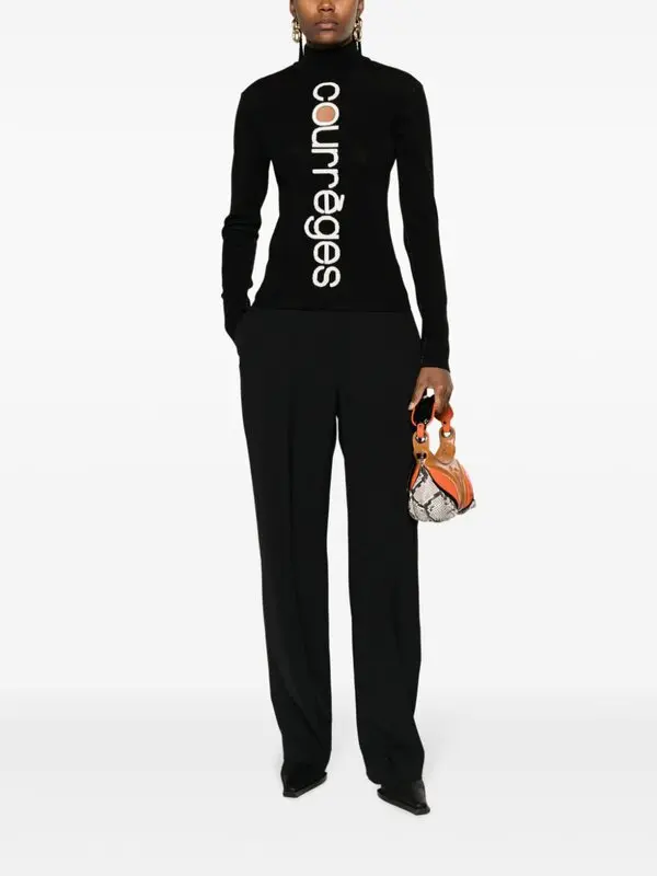 COURREGES Logo-intarsia Cut-out Jumper