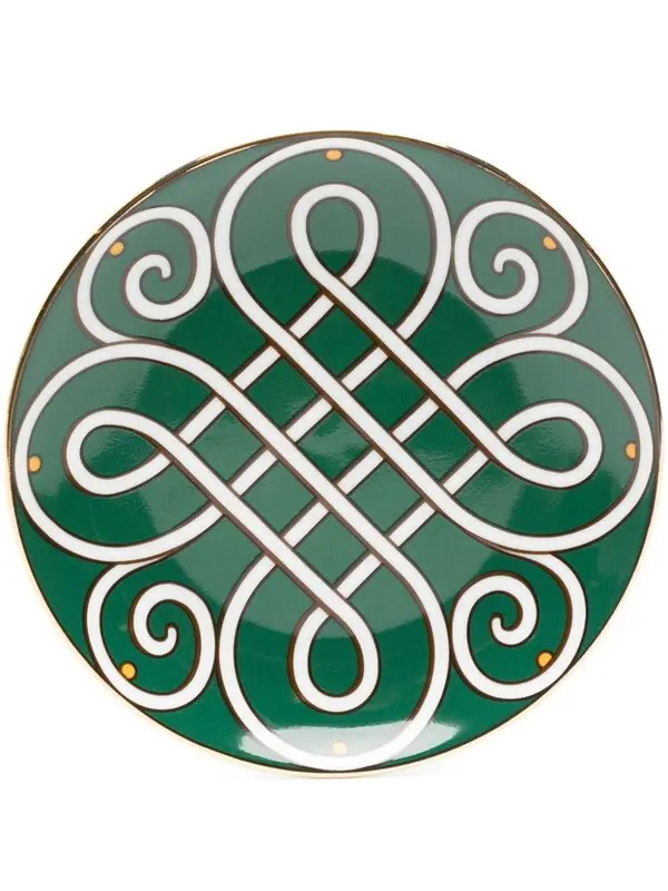 La DoubleJ Graphic-print Porcelain Plate - Green