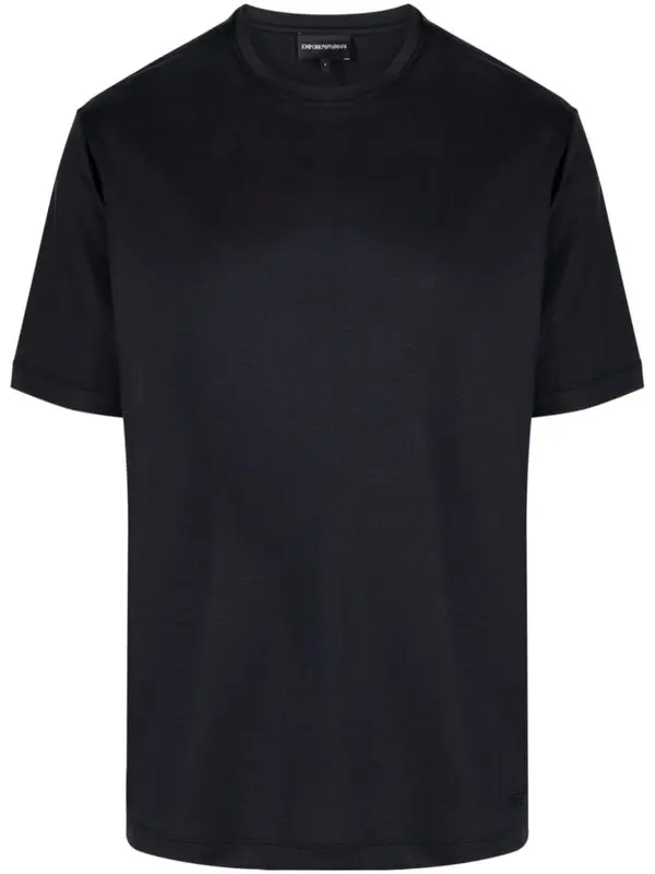 Emporio Armani Logo-embroidered Cotton T-shirt - Blue