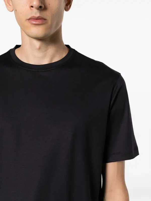 Emporio Armani Logo-embroidered Cotton T-shirt - Blue