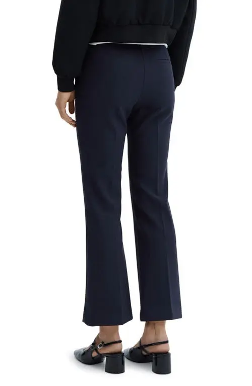 Mango Flare Leg Ankle Pants - Navy