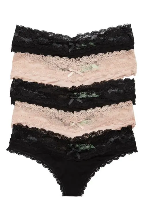 Honeydew Intimates Ahna Lace Trim Thongpack Of 5 - Basic 1