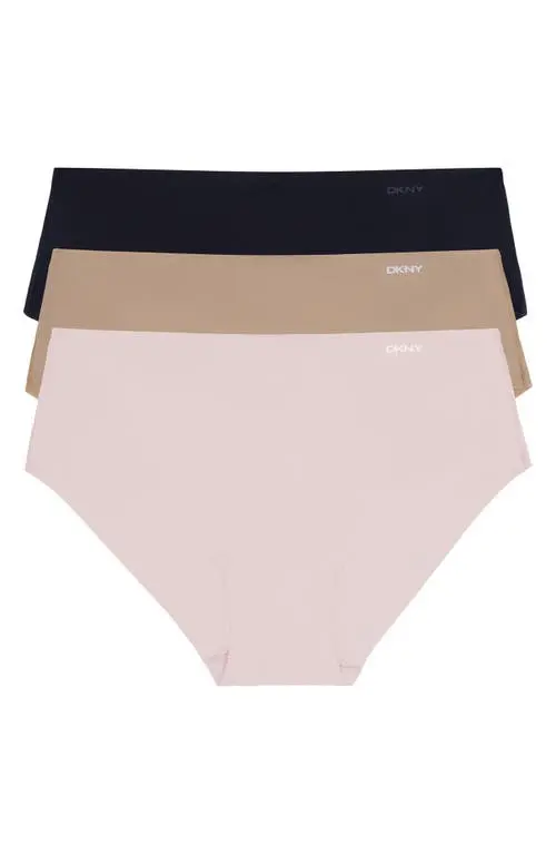 Dkny Litewear Cut Anywear 3-pack Hipster Panties - Black/glow/pink