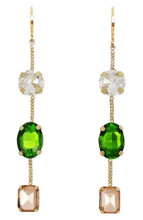 PETIT MOMENTS Alice Linear Drop Earrings - Neutral Green