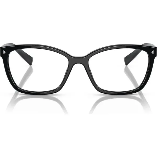 Prada 53mm Rectangle Eyeglasses - Black