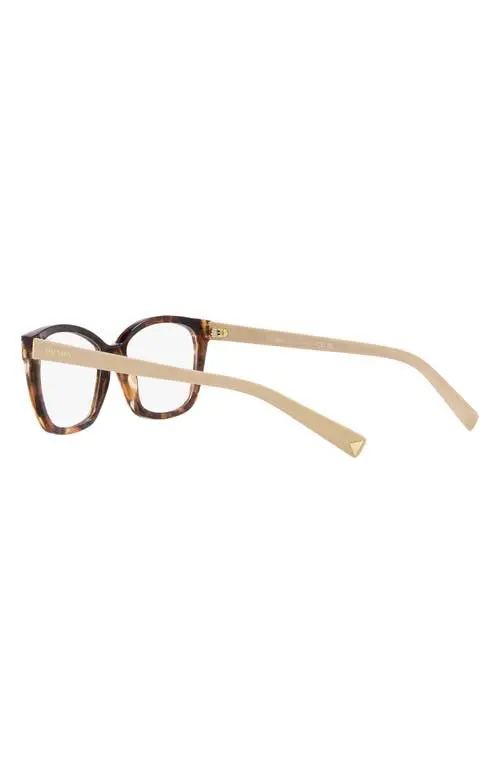 Prada 53mm Rectangle Eyeglasses - Caramel