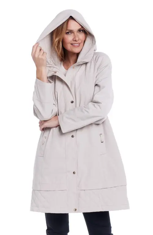 Gallery Water-resistant Hooded Rain Coat - Greydnu