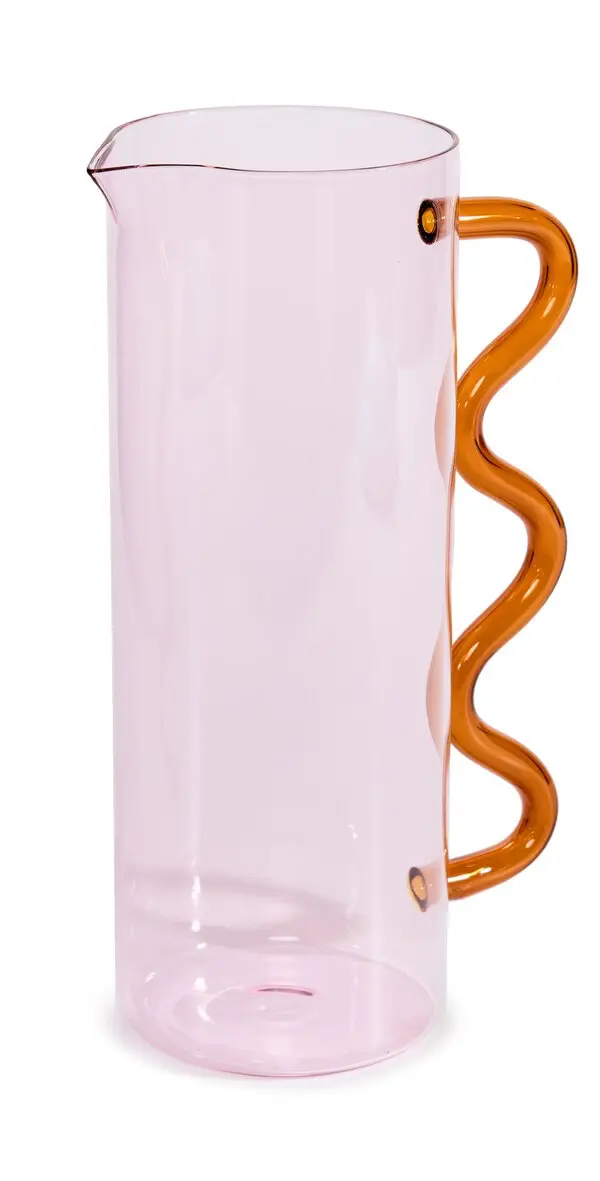 SOPHIE LOU JACOBSEN Wave Pitcher - Pink/amber