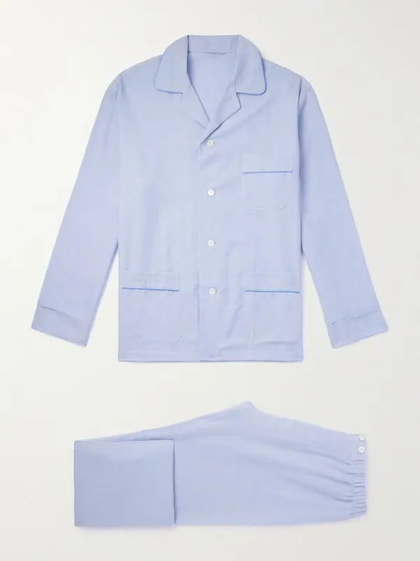 Thom Sweeney Cotton-twill Pyjama Set - Blue