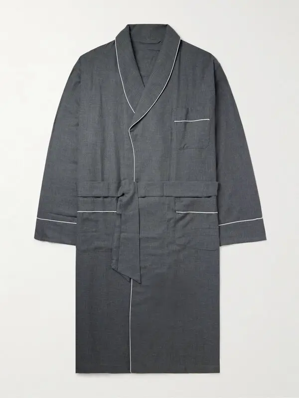 Thom Sweeney Cotton Robe - Blue