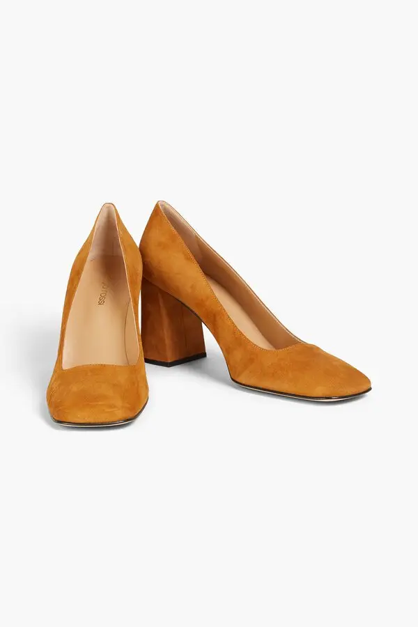 Sergio Rossi Suede Pumps In Tan 75% Off Editorialist