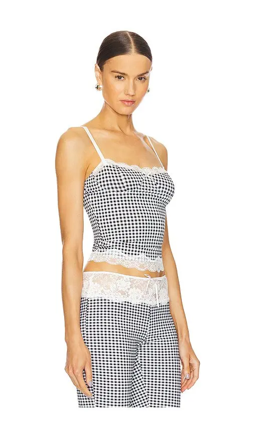 Lioness Top Model Cami - Black Check
