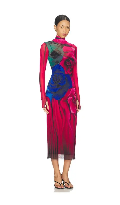 maroon dress long Celandine Embellished Backless Maxi Dress in Burgundy main image 1
