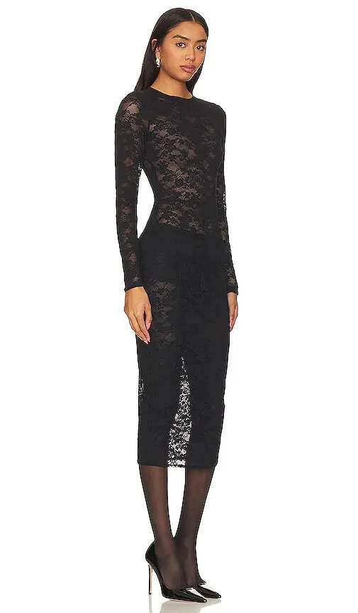 FLEUR DU MAL Le Stretch Lace Midi Dress