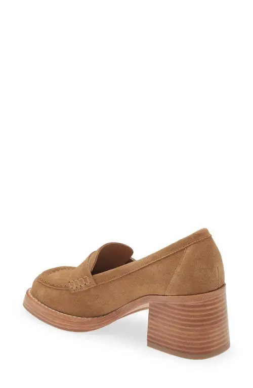 CHOCOLAT BLU Irene Penny Loafer Pump - Camel Suede
