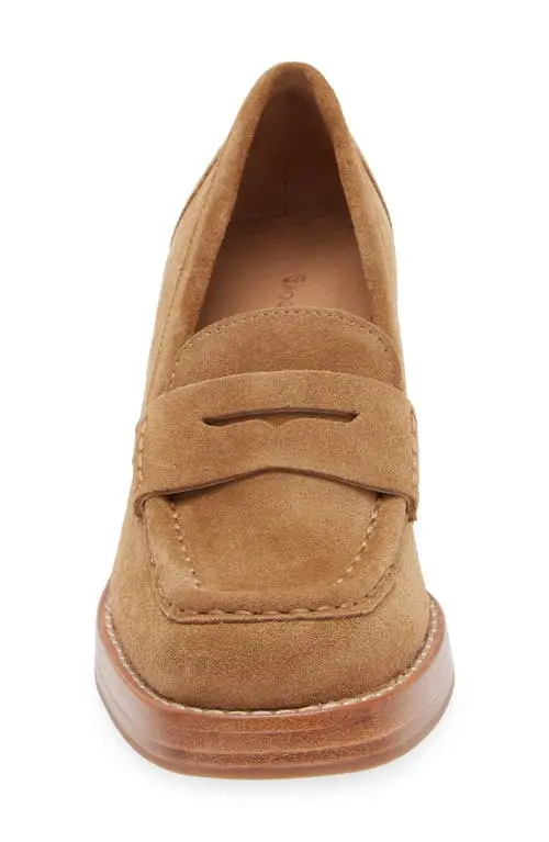 CHOCOLAT BLU Irene Penny Loafer Pump - Camel Suede