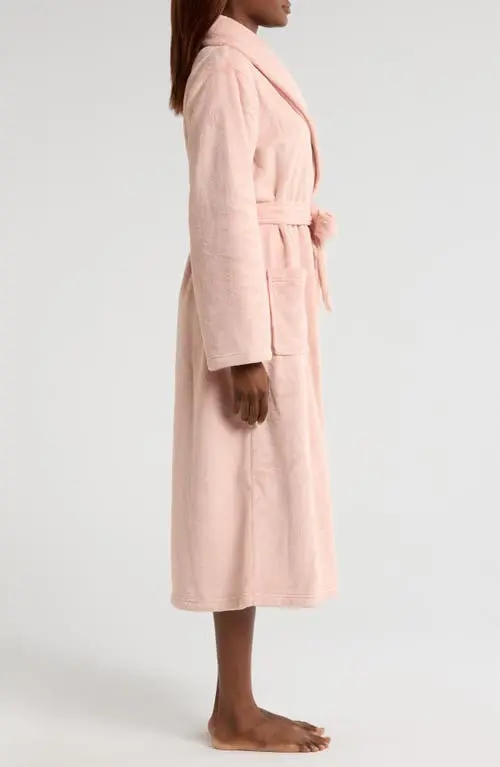 Nordstrom Shawl Collar Plush Longline Robe - Pink Smoke