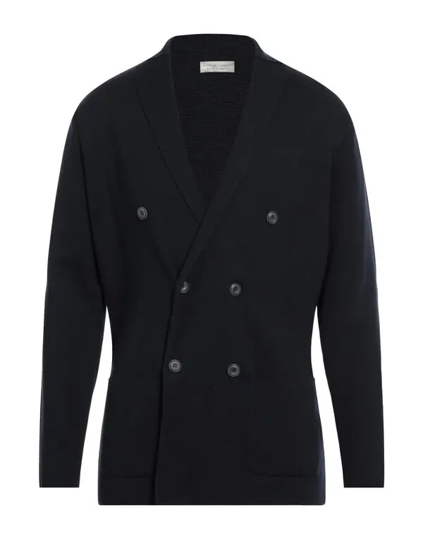 FILIPPO DE LAURENTIIS Dark Merino Wool Cardigan - Blue