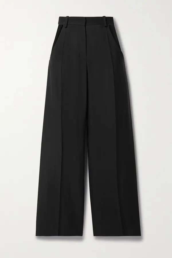 MUGLER Cutout Twill Straight-leg Pants - Black