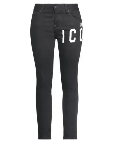Dsquared2 Cotton Elastane Skinny Jeans With Logo Print - Black