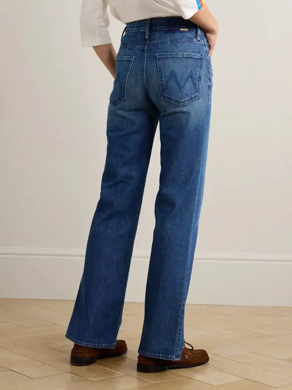 MOTHER The Kick It High-rise Straight-leg Jeans - Blue